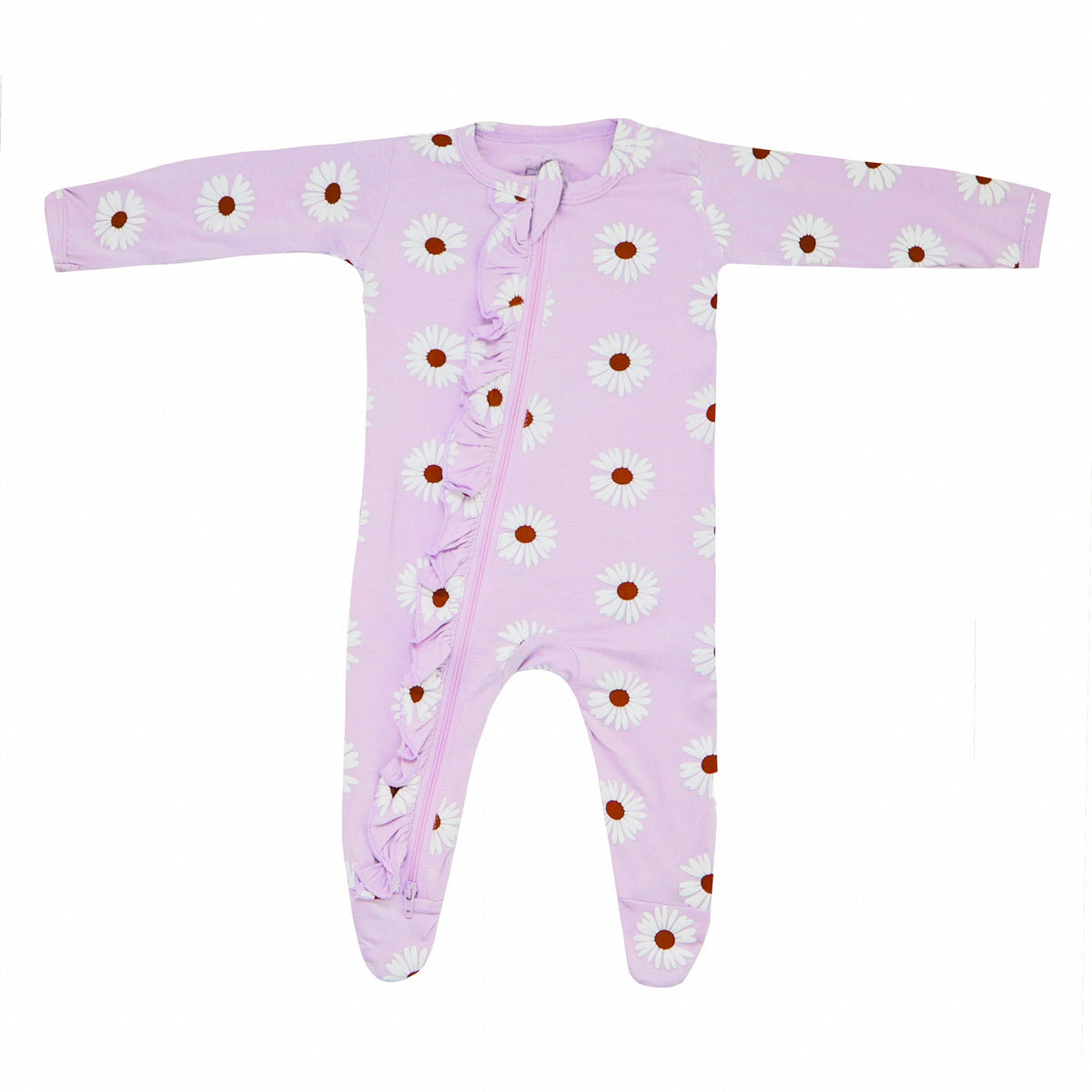Ruffle 2 Way Zip Romper - Daisy – PILLOBEBE