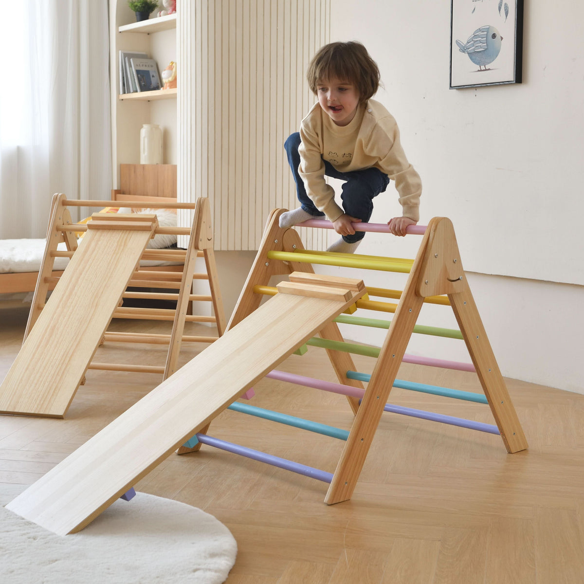 Olive- Pikler Triangle Ladder and Climber Slide - Multiple Sizes – PILLOBEBE